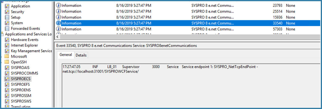 Syspro Settings - Syspro
